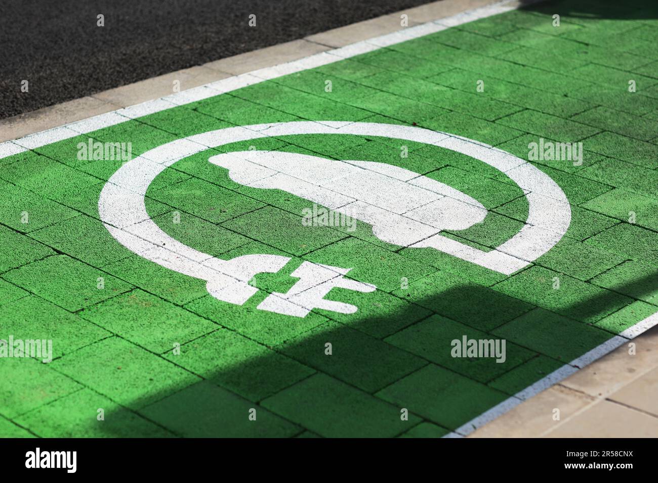 Special place for charging electric cars or vehicles. Green E- Car ...
