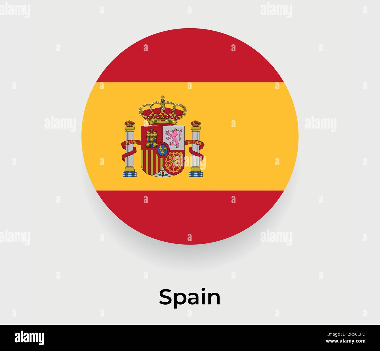Spain flag bubble circle round shape icon vector illustration Stock ...