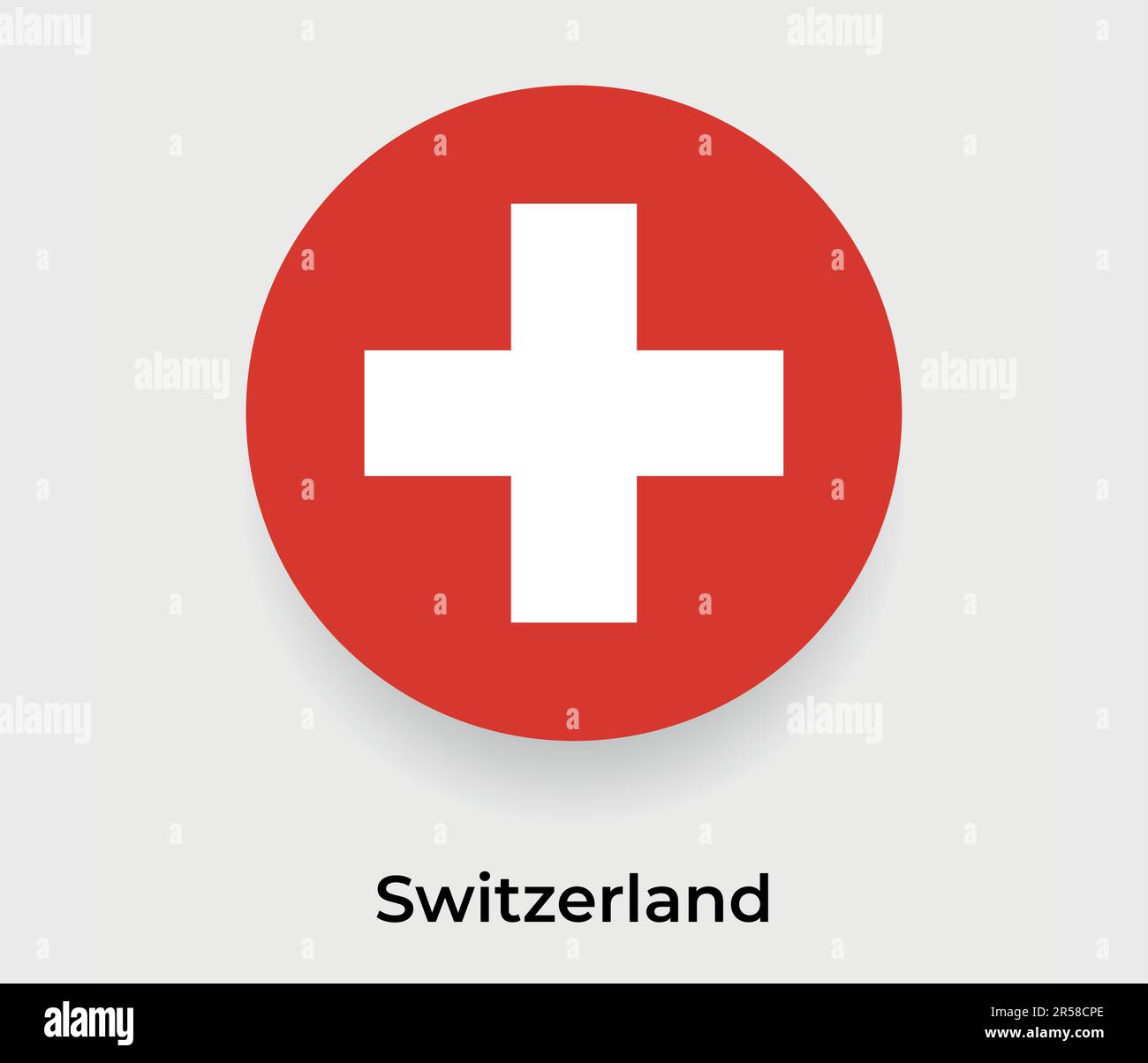 Switzerland flag bubble circle round shape icon vector illustration ...