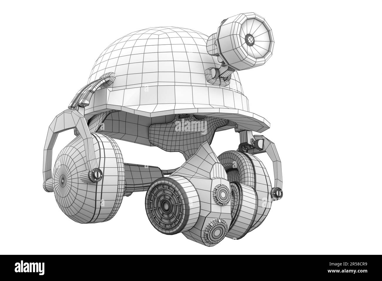 Safety helmet or hard cap and earphones muffs isolated on white ...