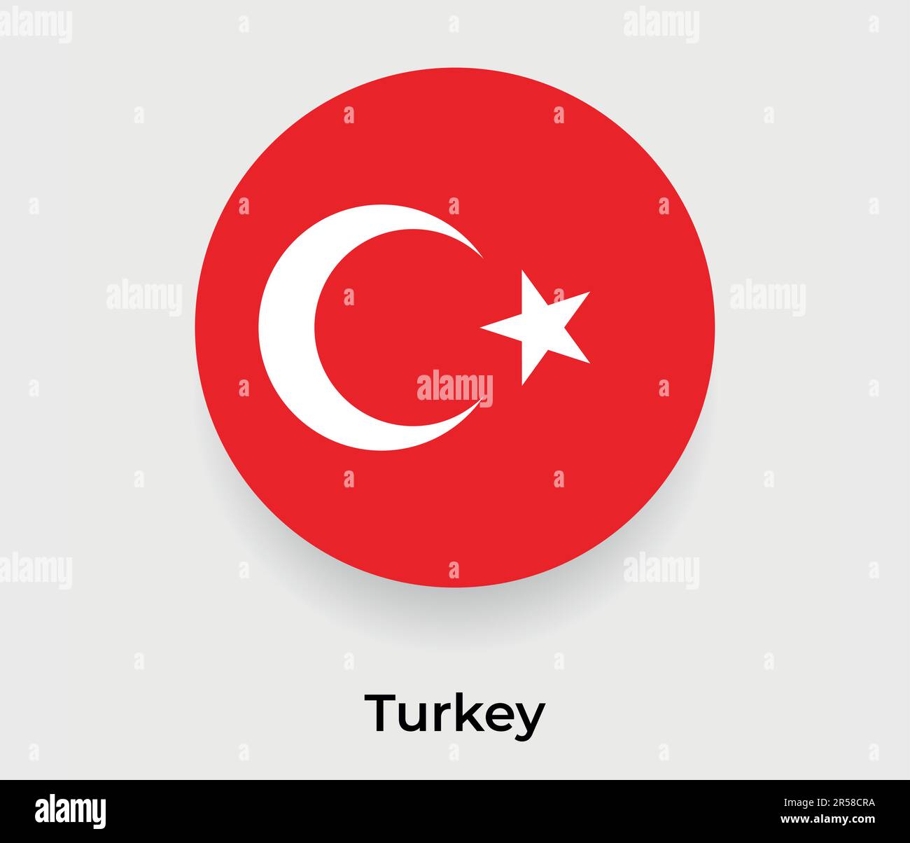 Turkey flag bubble circle round shape icon vector illustration Stock ...