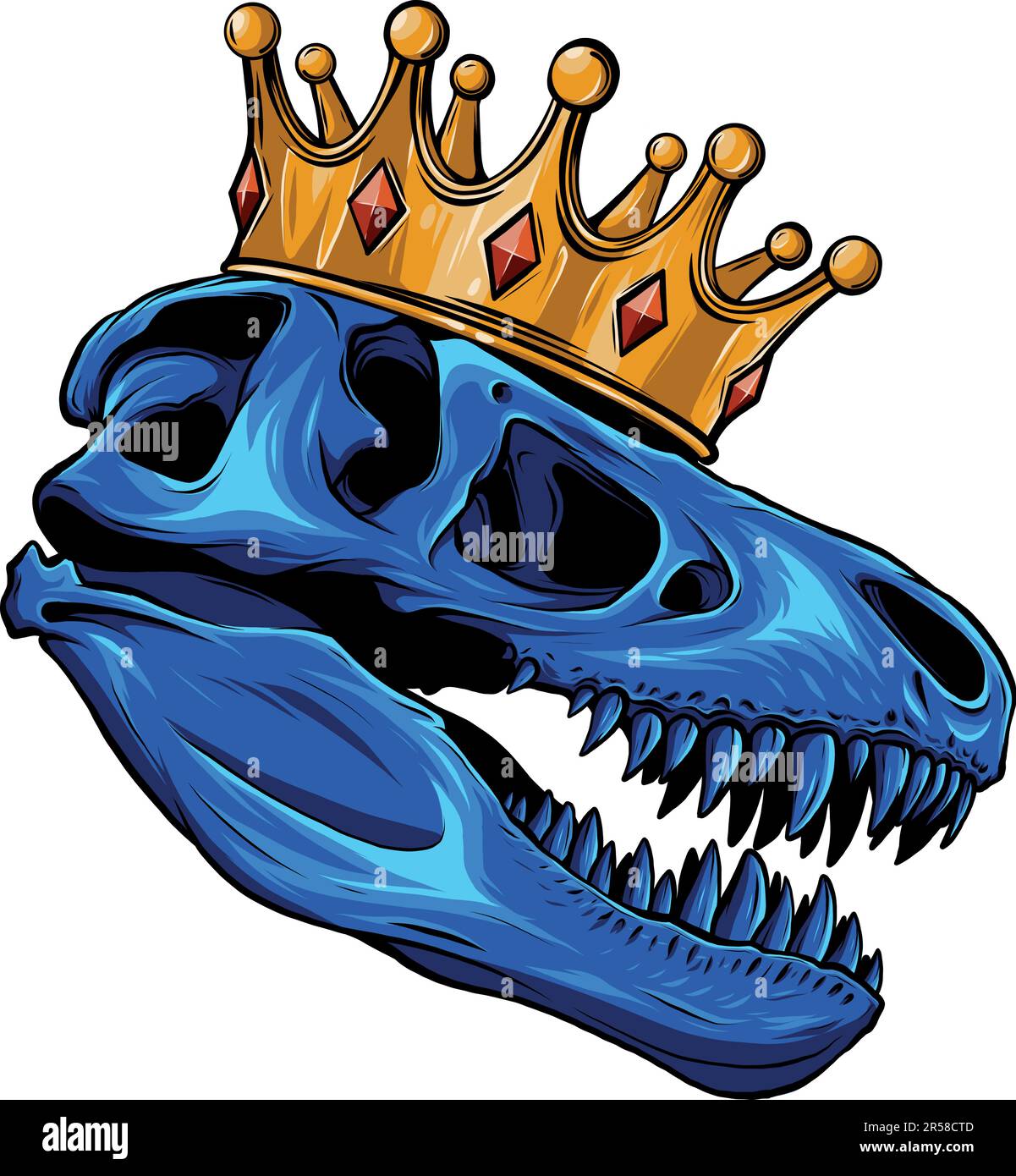 Vector skull of Tyrannosaurus rex with crown Stock Vector Image & Art - Alamy
