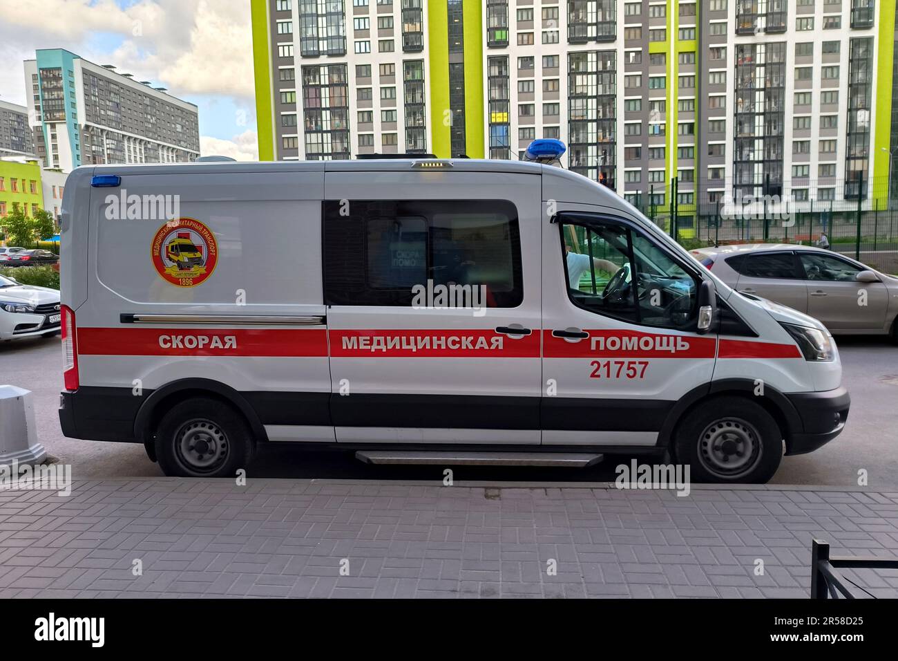 Russian Federation. Saint-Petersburg. Summer, June. Car Ambulance ...