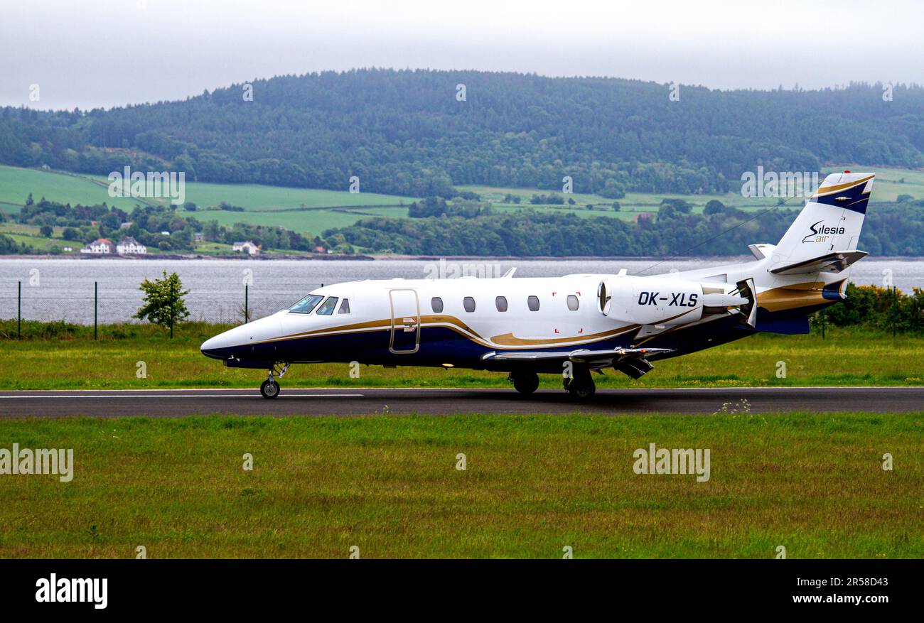 Silesia Air OK-XLS Czech Charter Airline arriving at Dundee Riverside ...