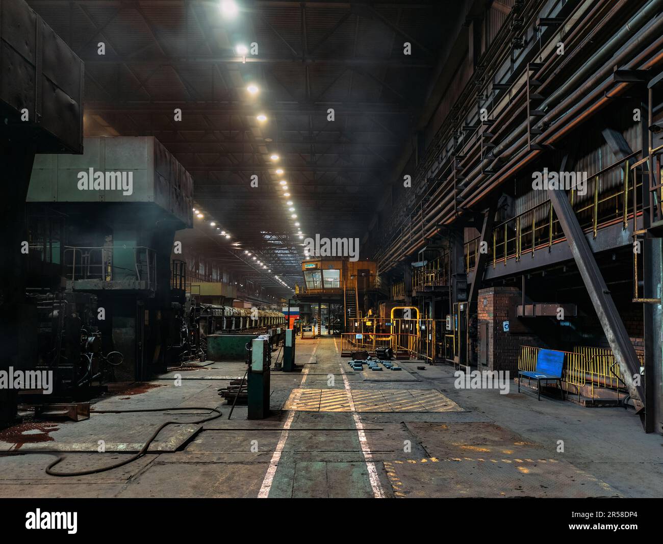 Rolled metal factory production line. Metalworking workshop Stock Photo ...