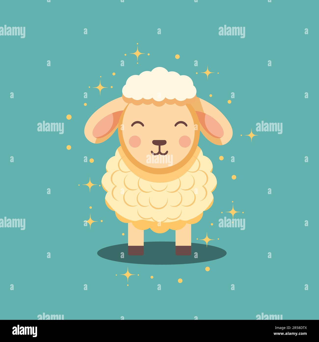 Cute cartoon sheep. Vector Illustration EPS10 Stock Vector Image & Art ...