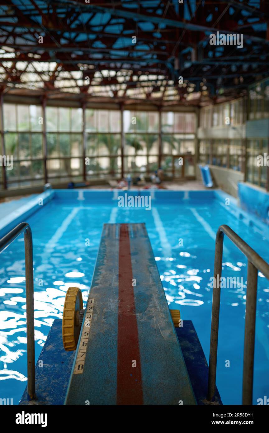 Indoor swimming pool with diving board hi-res stock photography and ...