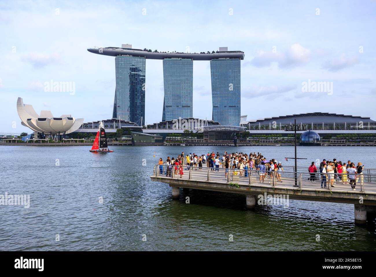 Singapore City, Singapore - February 25, 2023: Tourists visiting at ...