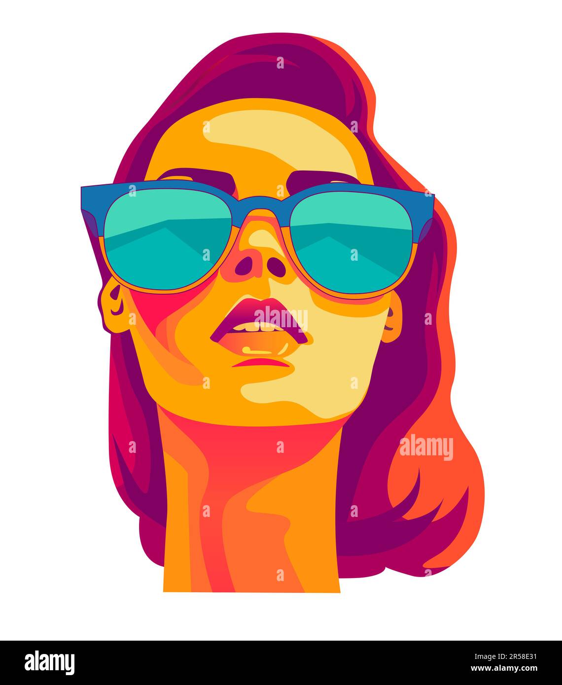 Beautiful girl face. Vector Illustration EPS10 Stock Vector Image & Art ...