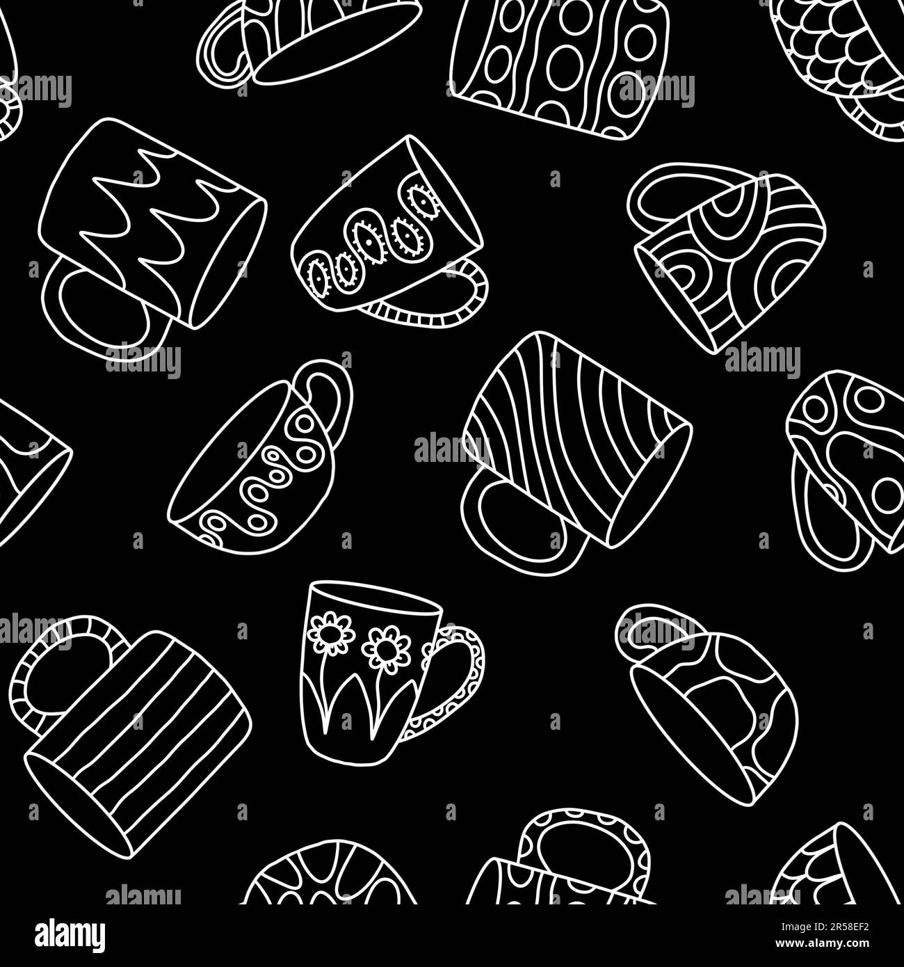 Cartoon cups seamless pattern for wrapping paper and fabrics and linens ...