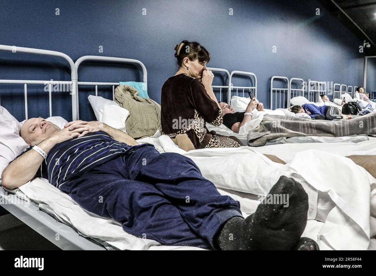 June 01.2023 Russia. Belgorod. Residents of the village of Shebekino at ...
