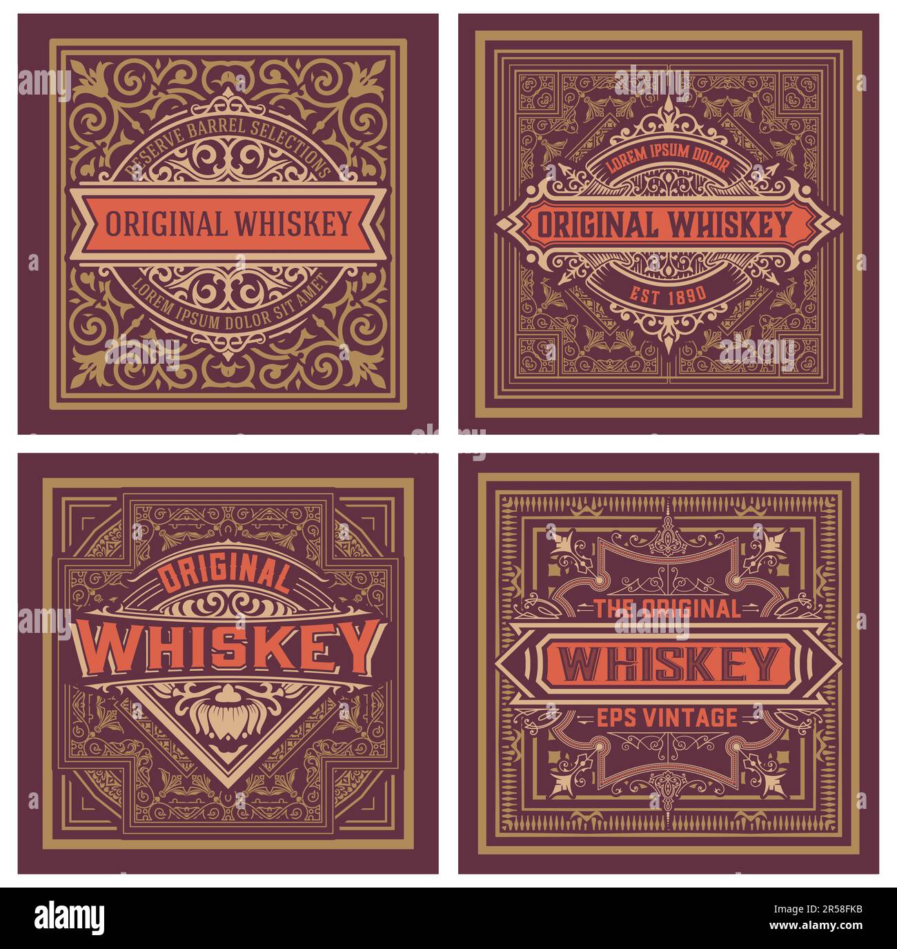 Set of 4 vintage labels for packing Stock Vector Image & Art - Alamy