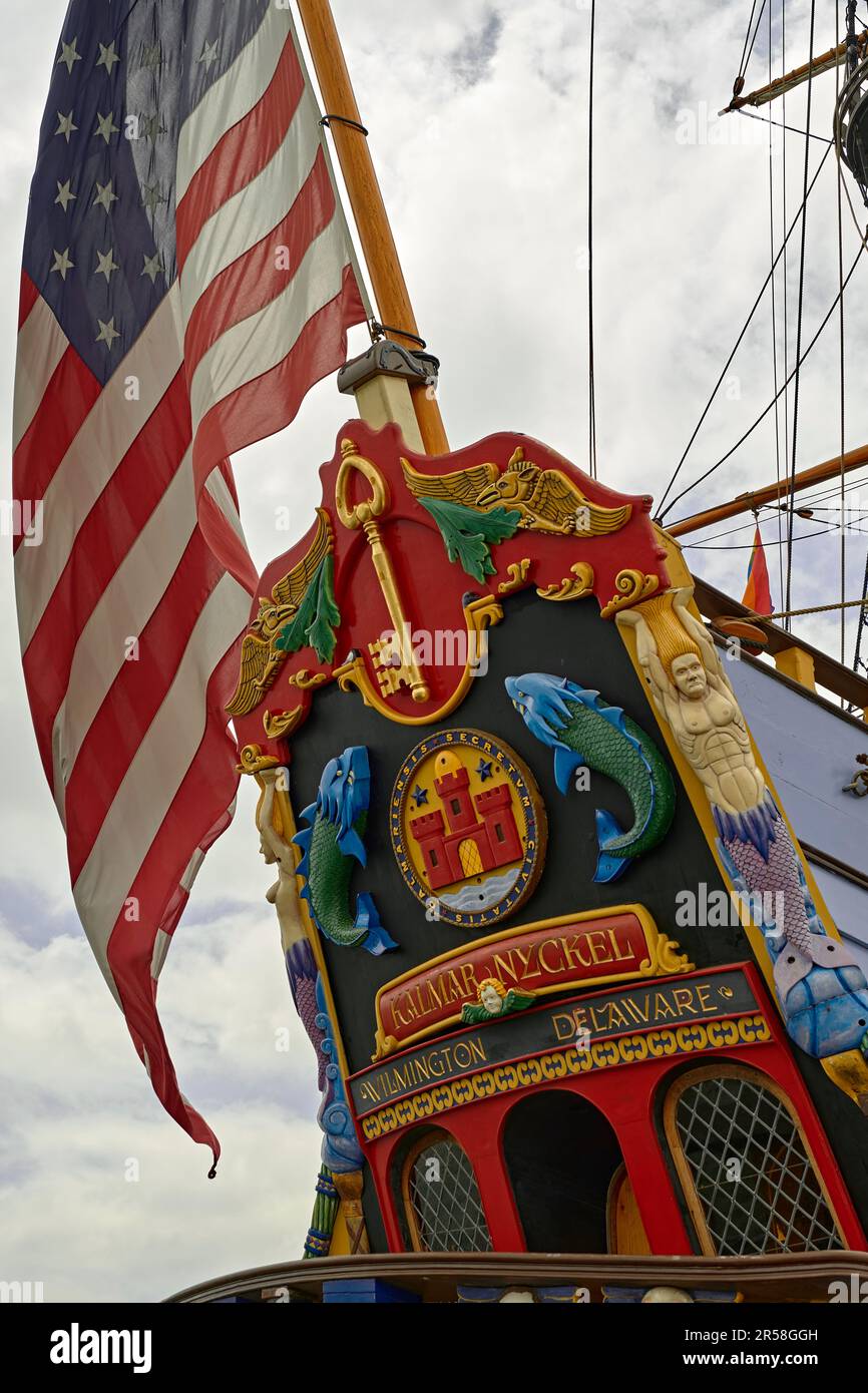The Kalmar Nyckel is a replica of Peter Minuit's ship which docked in ...