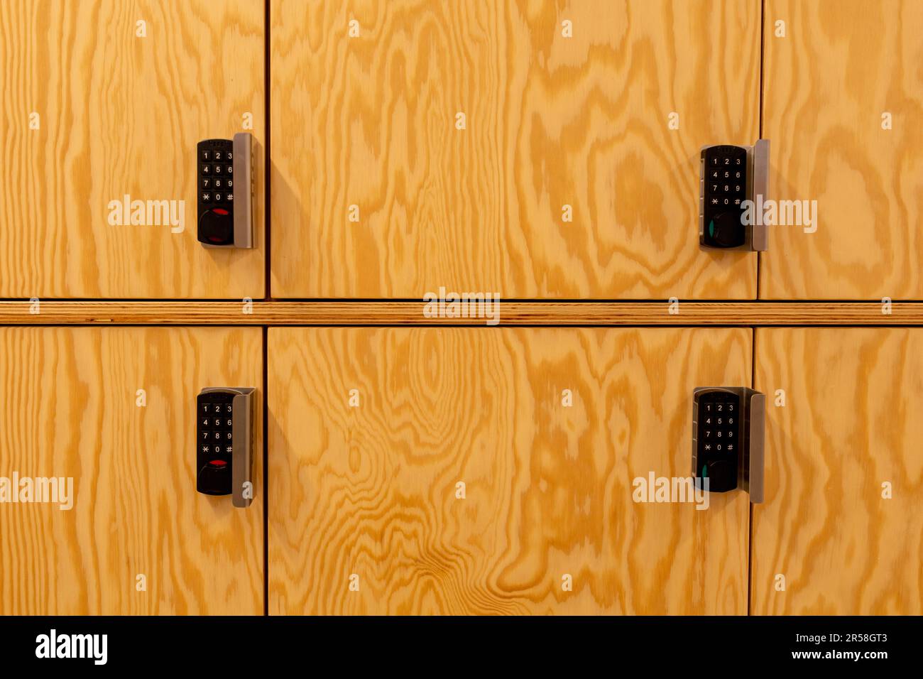 Wooden lockers line hi-res stock photography and images - Alamy
