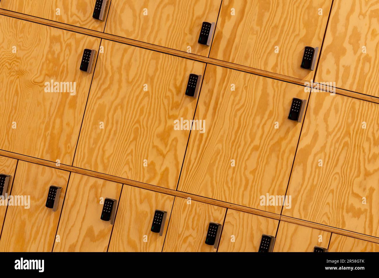 Wooden lockers line hi-res stock photography and images - Alamy