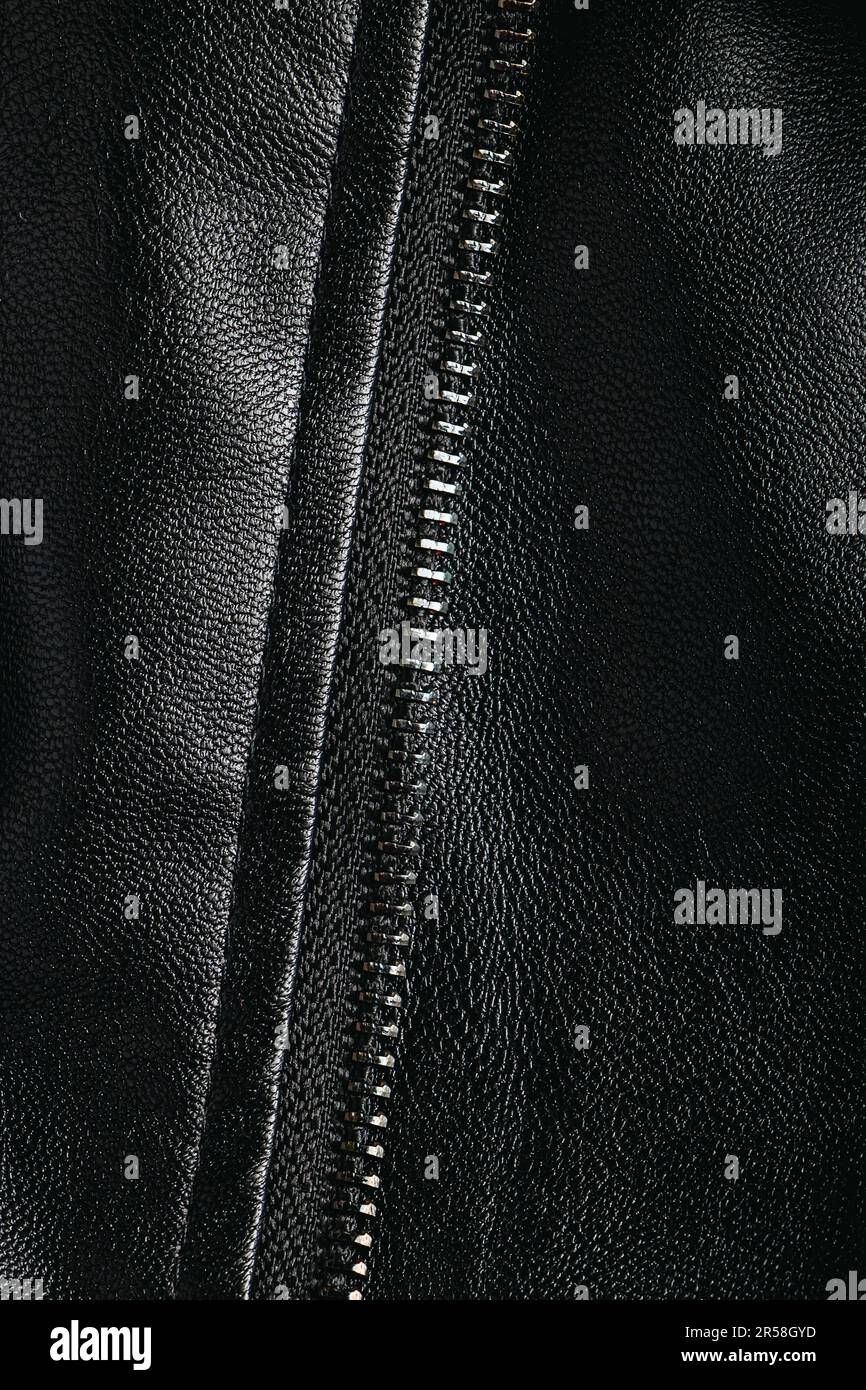 Texture of natural leather close up. Background of black leather ...