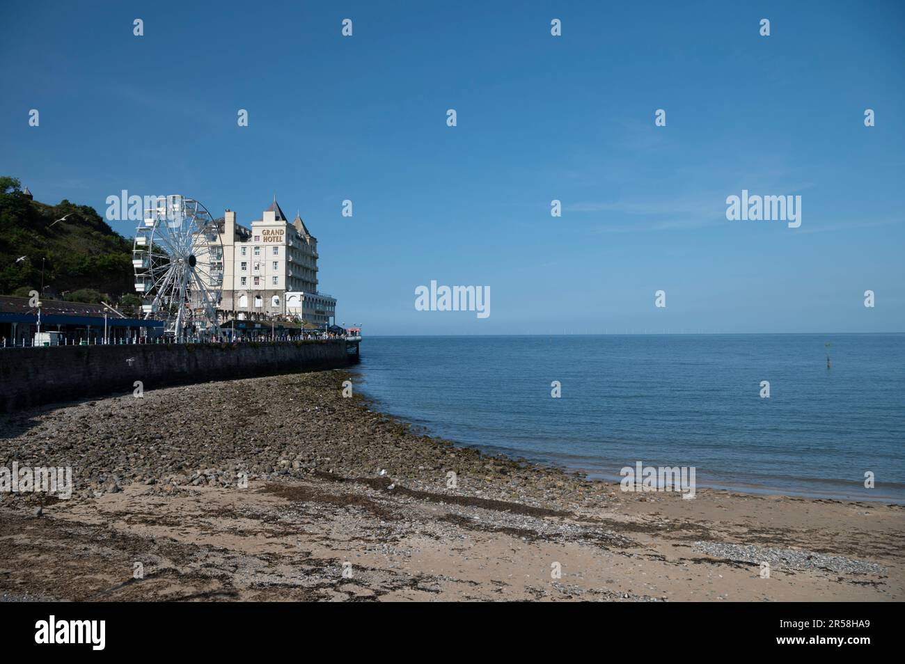 Llandudno Beach and Pier, with the Grand Hotel and Big Wheel in the ...