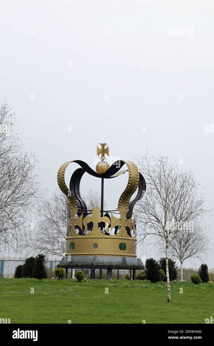 Crown sculpture at Circular Road Roundabout in Larne Stock Photo - Alamy