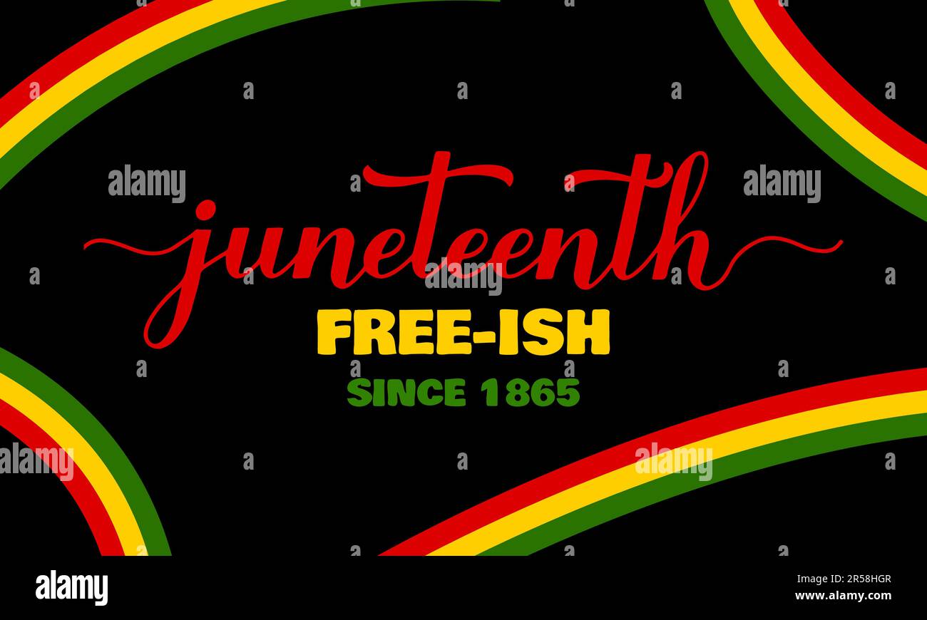 Juneteenth sign. African American holiday on June 19. Vector template ...