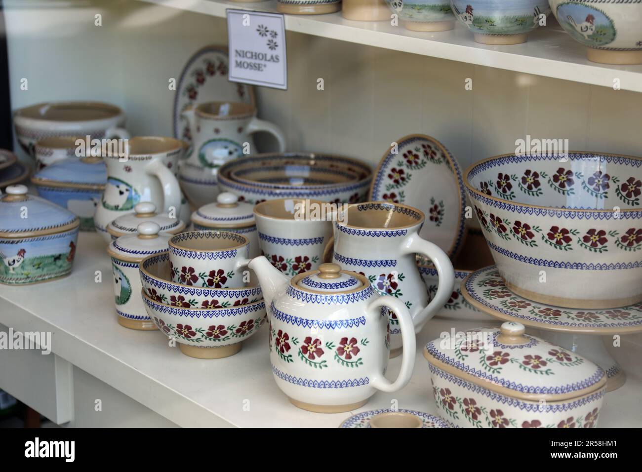 Handcrafted Nicholas Mosse pottery in a shop window Stock Photo - Alamy
