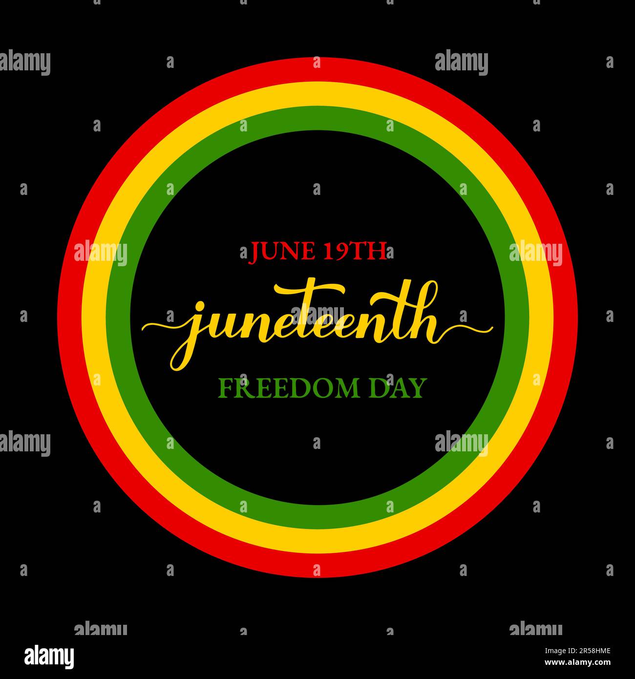 Juneteenth sign. African American holiday on June 19. Vector template ...
