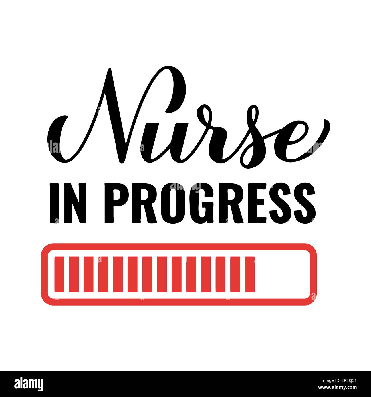 Nurse in progress calligraphy hand lettering isolated on white. Future ...