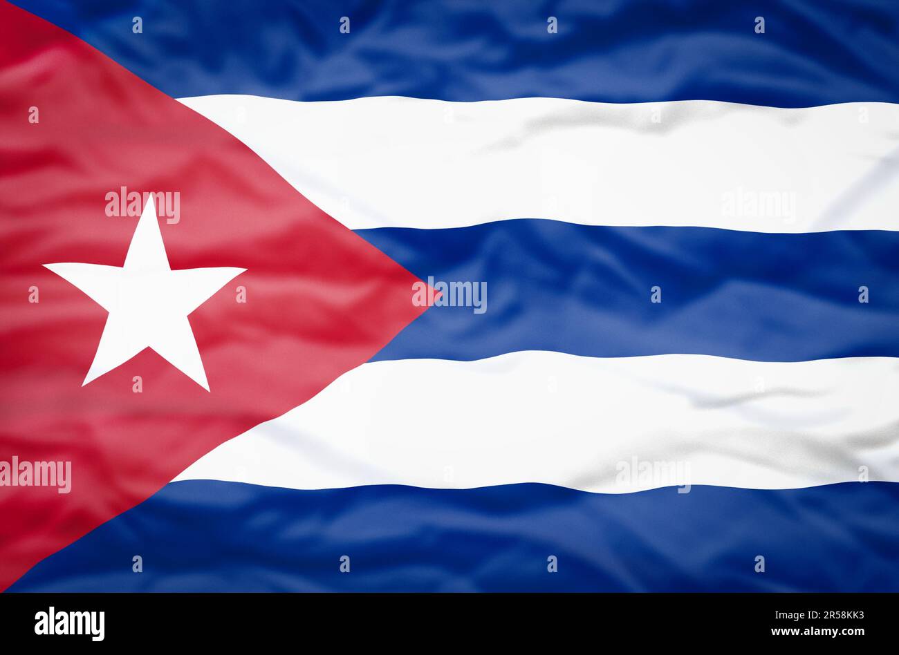 Republica de Cuba flag on a wavy background. Wavy flag of Republica de ...
