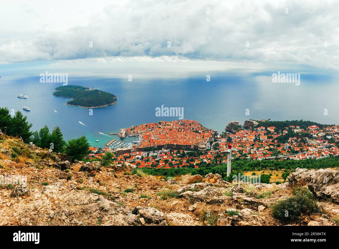 Dubrovnik in Croatia, Adriatic Sea Shore View from the Dubrava ...