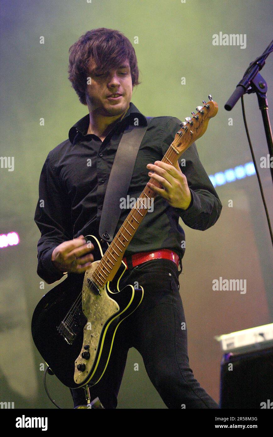 Eskimo Joe bandmember performing at the Homebake music festival. The ...