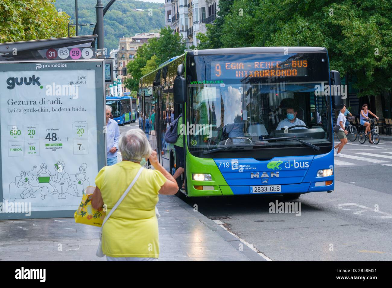 Donostia-San Sebastian, Spain - 15 September 2022: Dbus company public ...