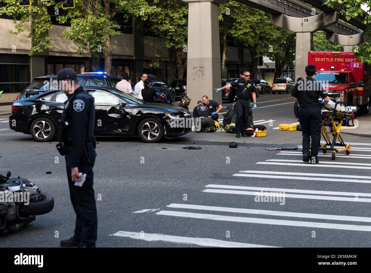 Car vs motorcycle hi-res stock photography and images - Alamy