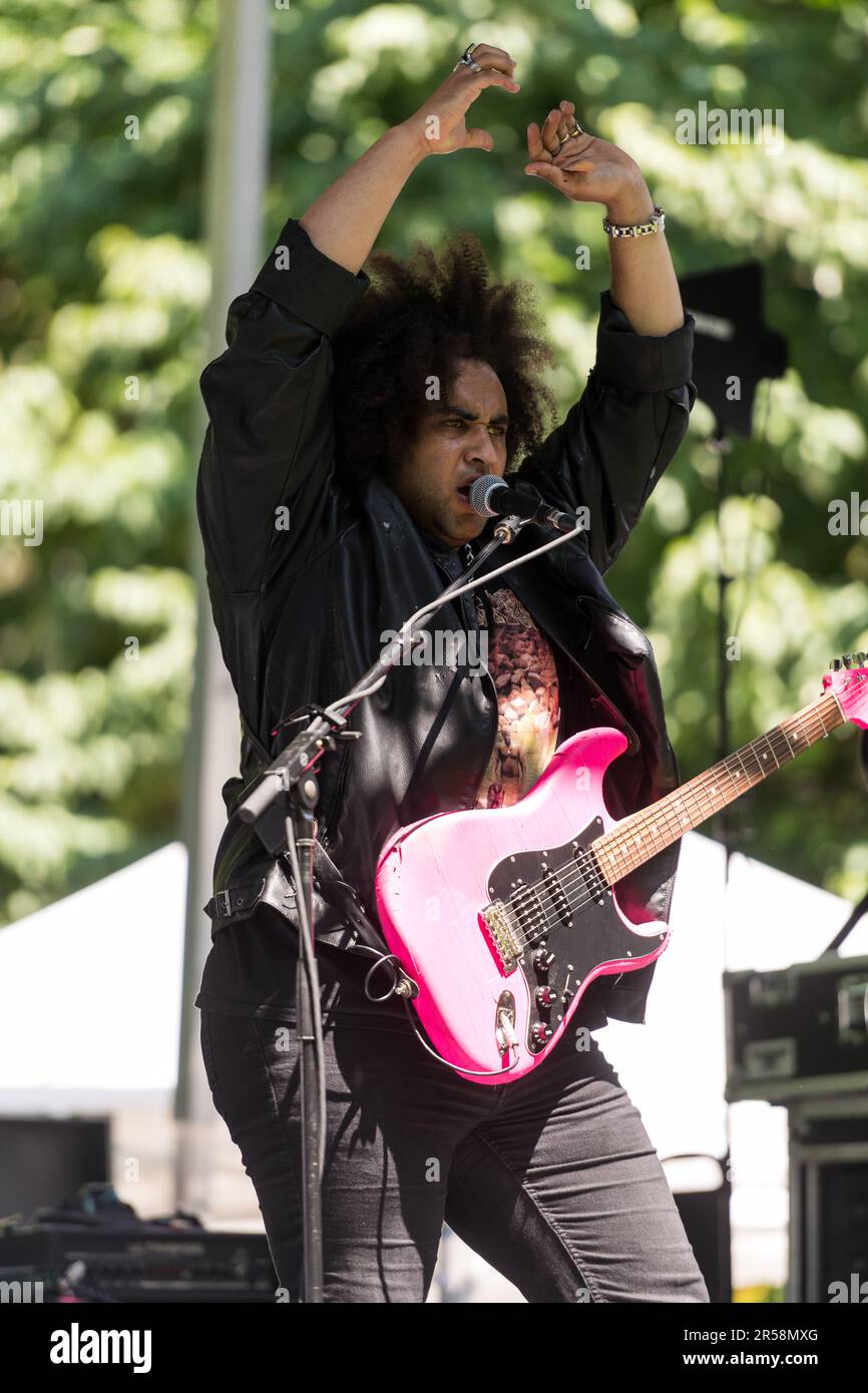 Seattle, USA. 20 May, 2023. Seattle band King Youngblood playing at a ...