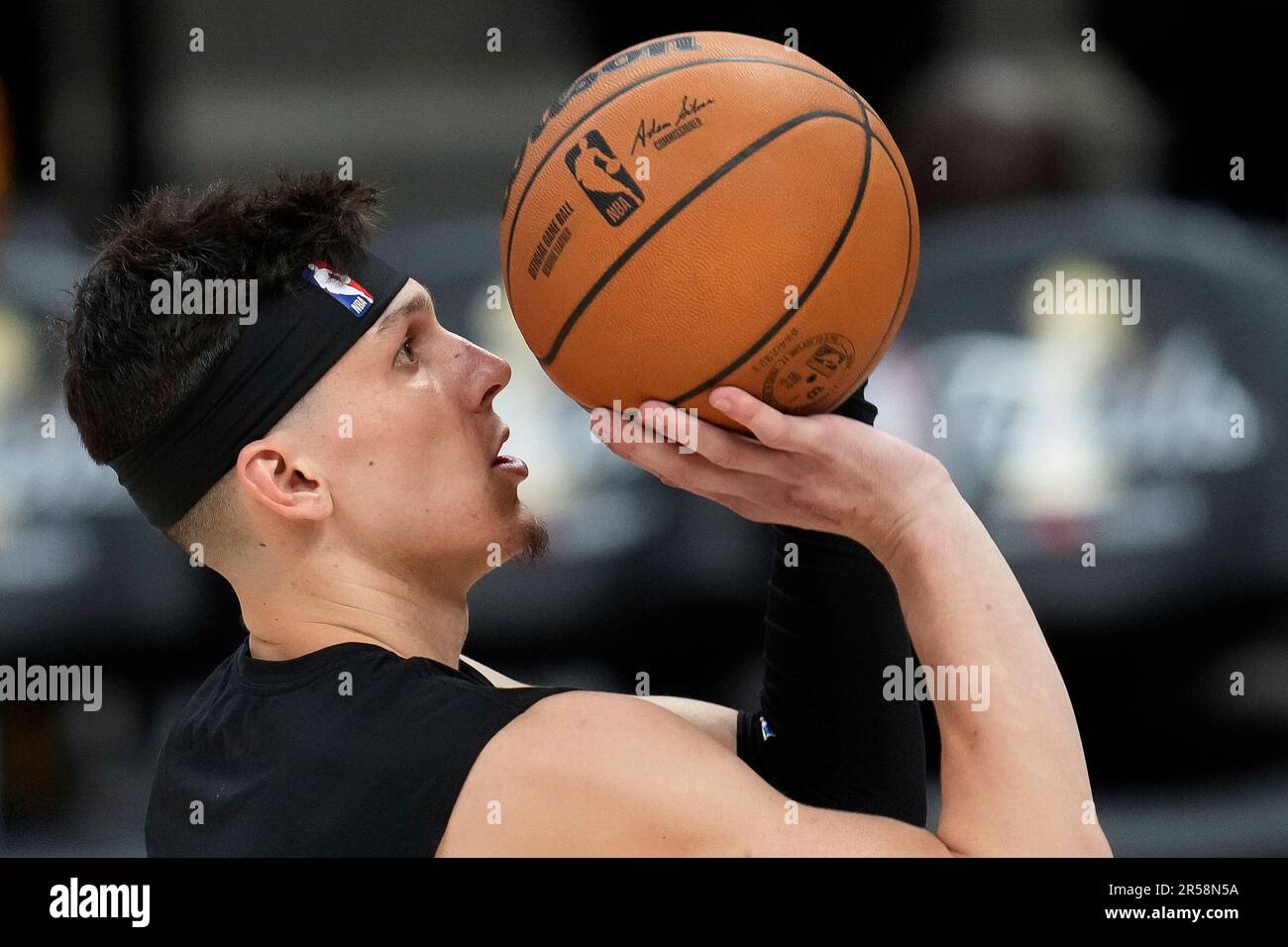 Miami Heat guard Tyler Herro warms up for Game 1 of the basketball team ... Miami Heat guard Tyler Herro warms up for Game 1 of the basketball team ...