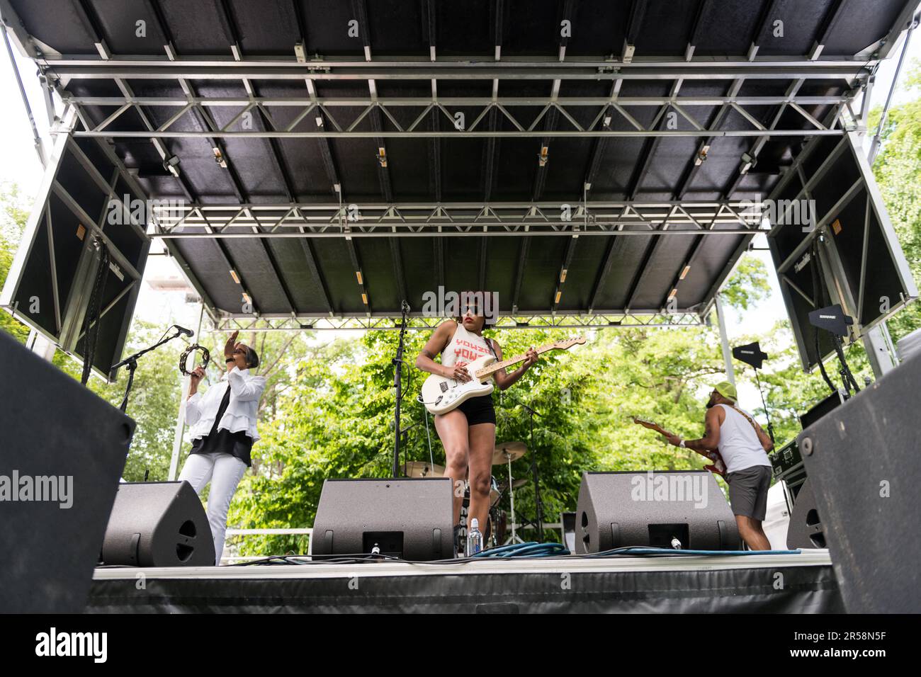 Seattle, USA. 20 May, 2023. Seattle band The Black Tones playing a free ...