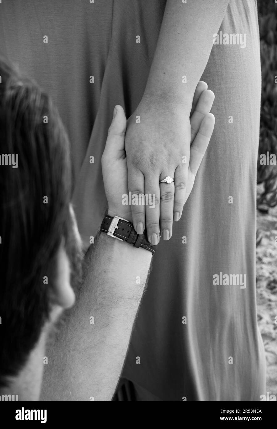 Photo of engagement ring Black and White Stock Photos & Images - Alamy