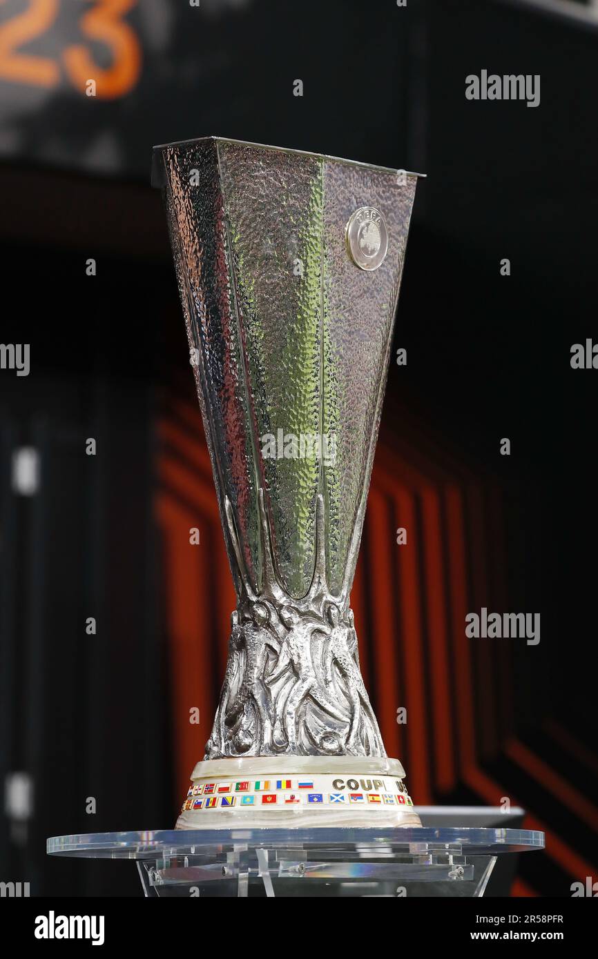 Budapest, Hungary. 31st May, 2023. UEFA Europa League trophy Football ...