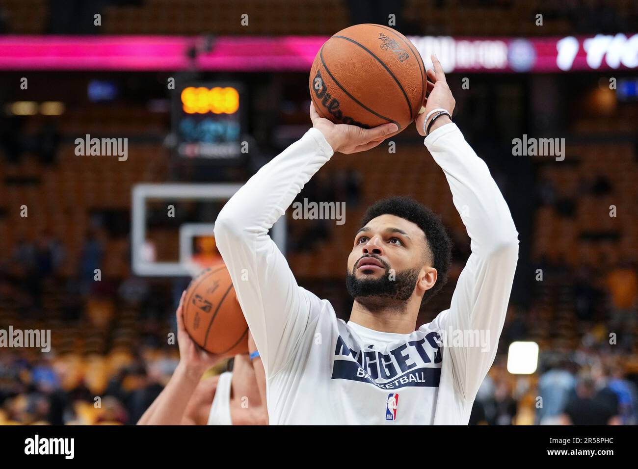 Denver Nuggets guard Jamal Murray warms up before Game 1 of the ...