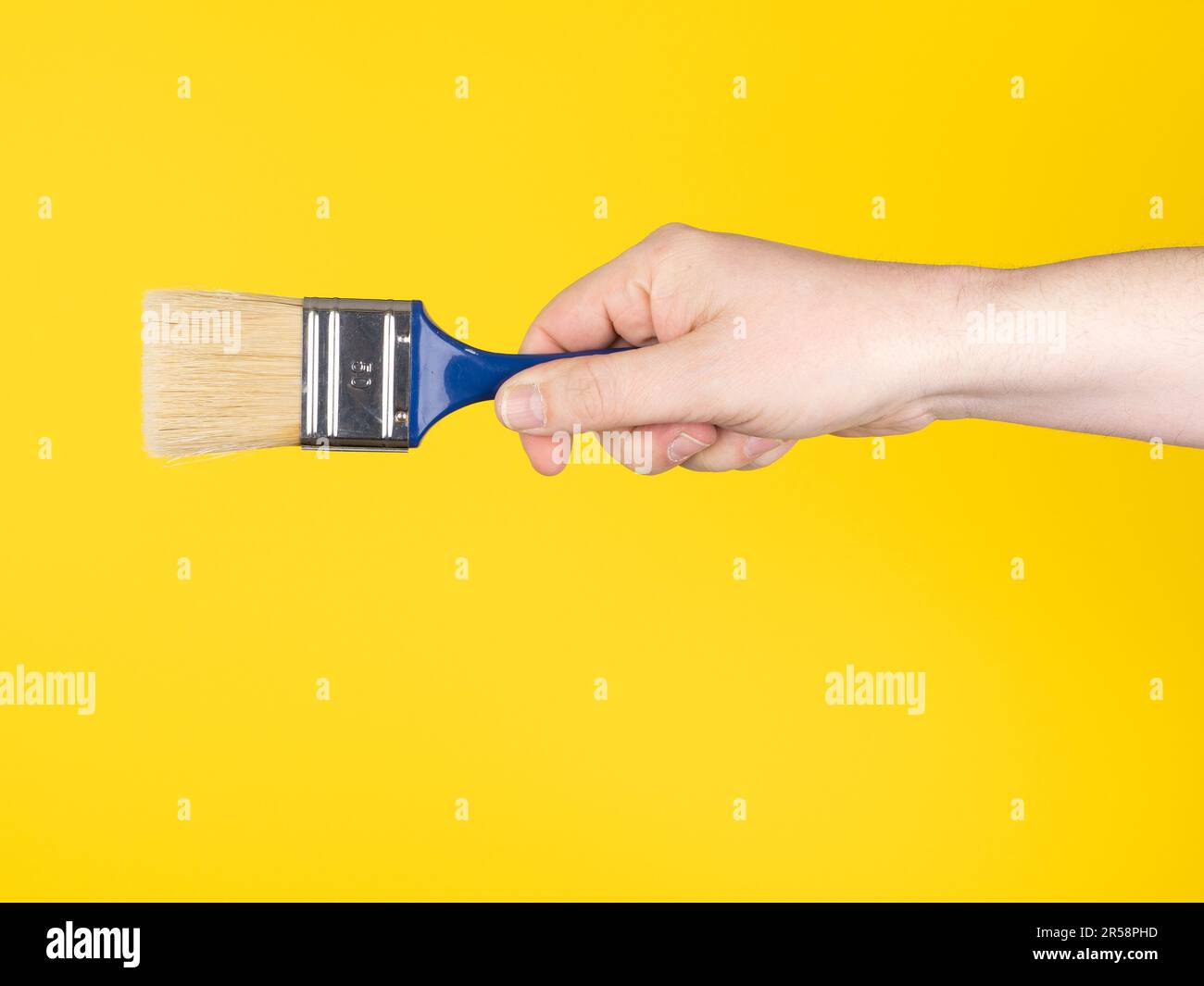 Hand holds paintbrush paints hi-res stock photography and images - Alamy