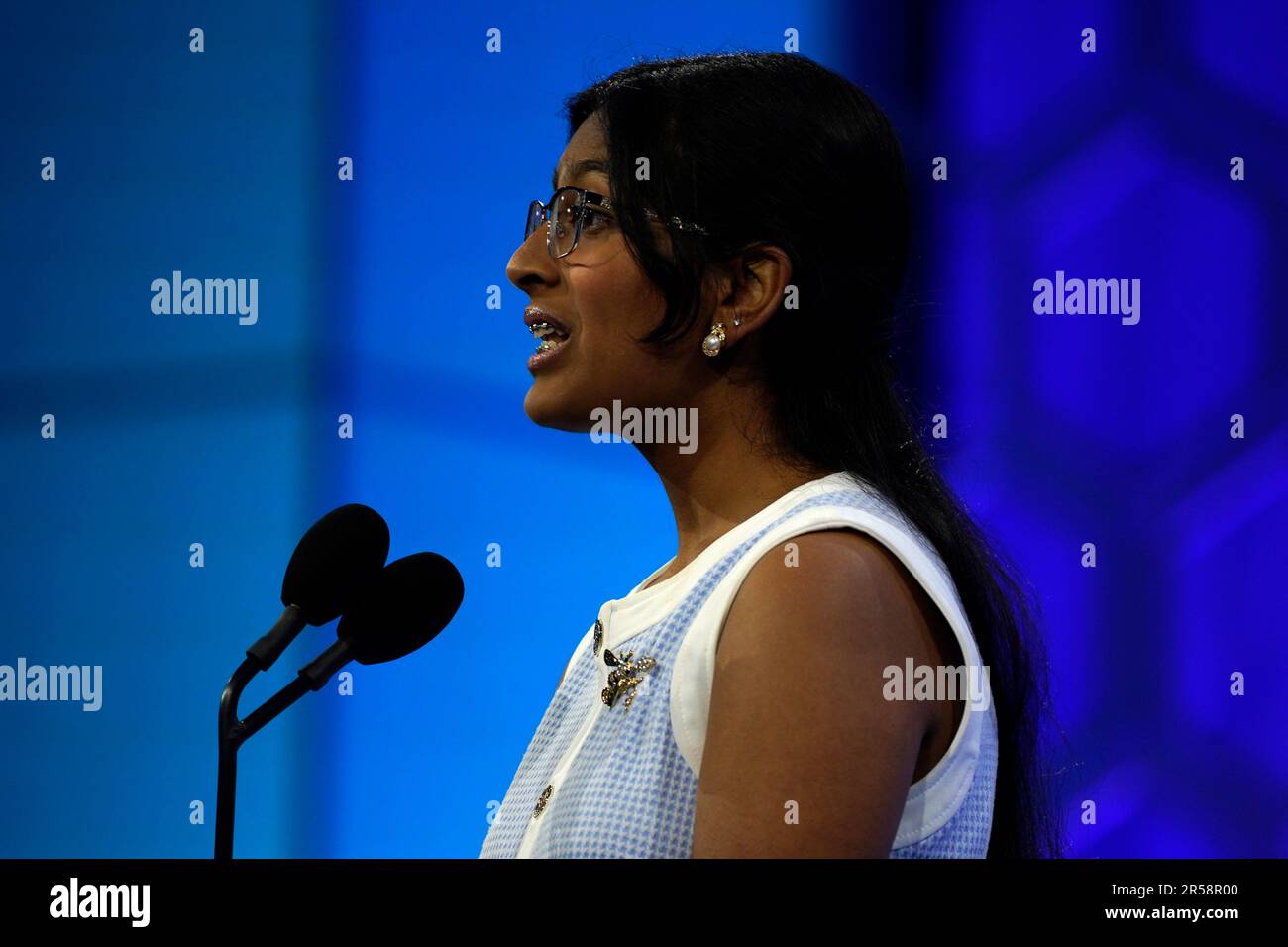 Harini Logan, the 2022 Scripps National Spelling Bee champion, speaks ...