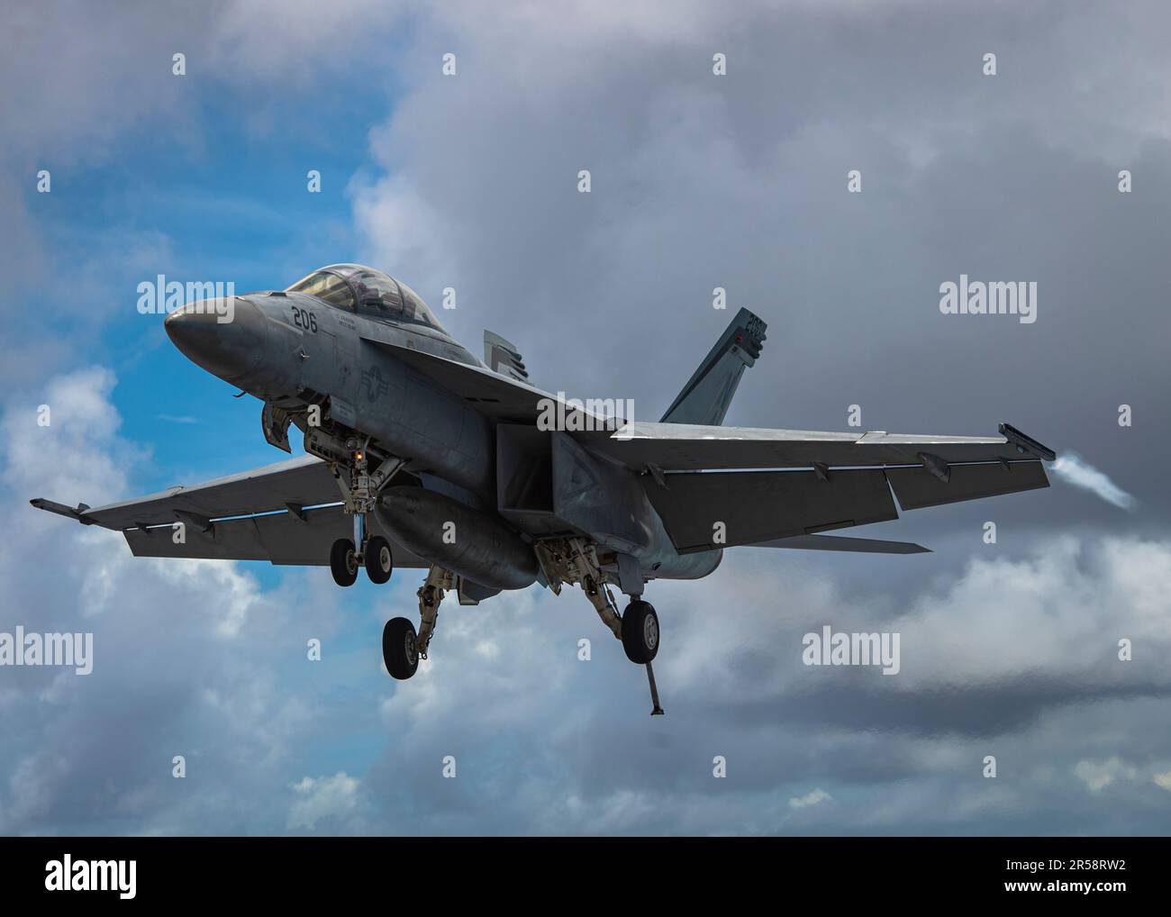 230601-N-MH015-1137 PACIFIC OCEAN (June 1, 2023) An F/A-18F Super Hornet from the “Mighty ...