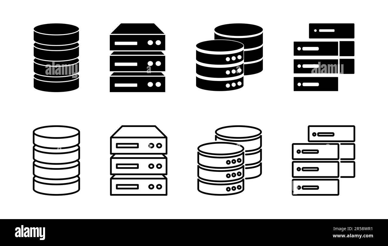 Database Icon Set Database Vector Icon Stock Vector Image And Art Alamy