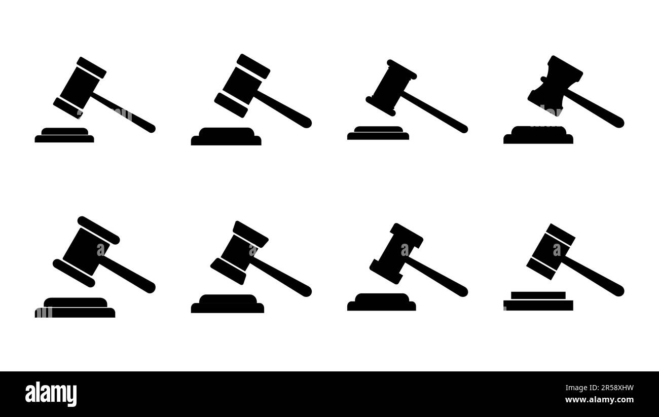 Gavel icon set. judge gavel icon vector. law icon vector. auction ...