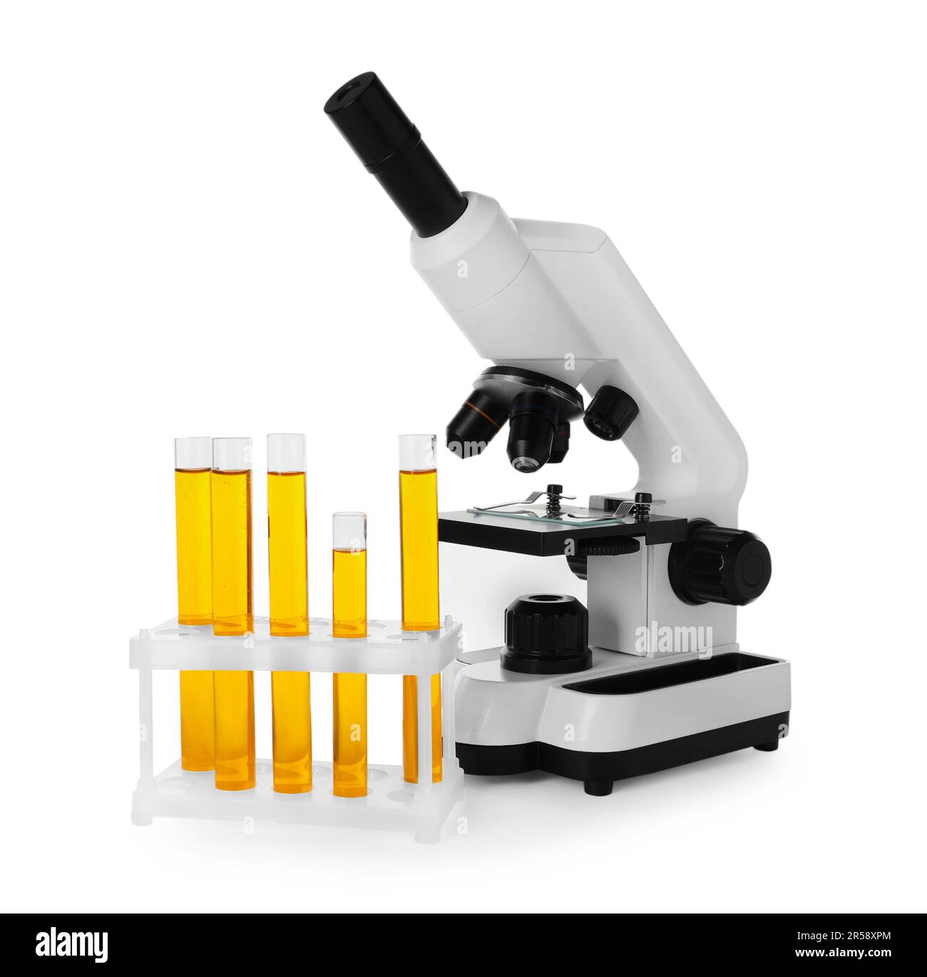 Lab test tubes microscope Cut Out Stock Images & Pictures - Alamy