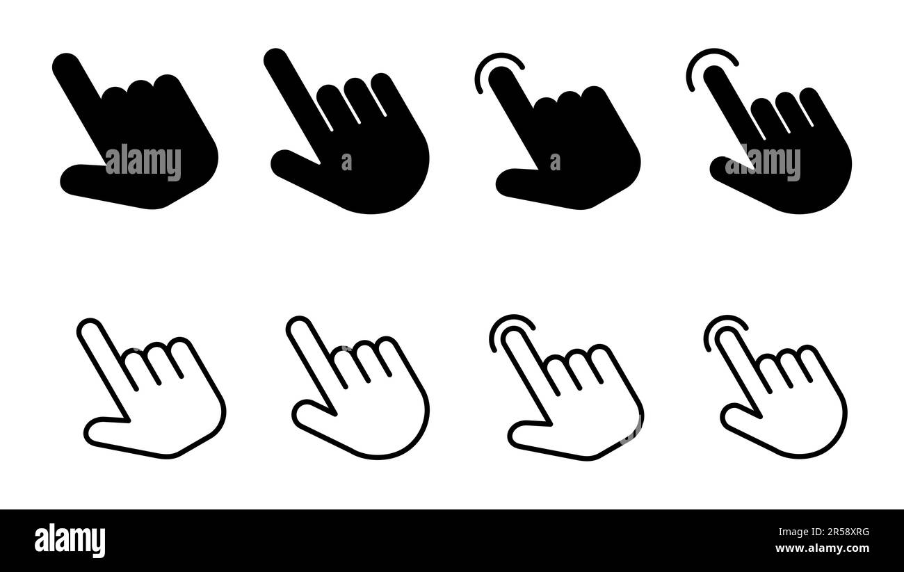 Hand click icon set. pointer icon vector. hand cursor icon vector Stock Vector Image & Art - Alamy