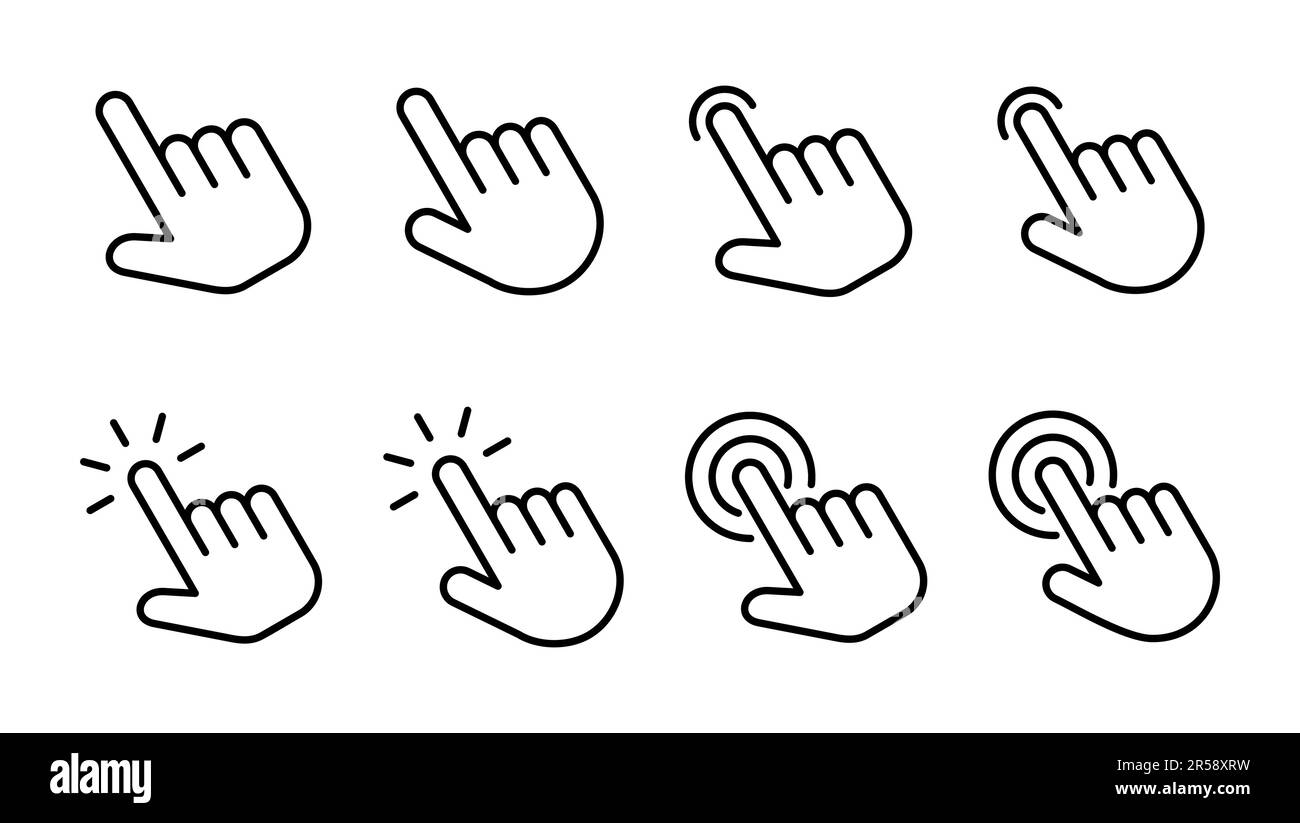 Hand click icon set. pointer icon vector. hand cursor icon vector Stock Vector Image & Art - Alamy