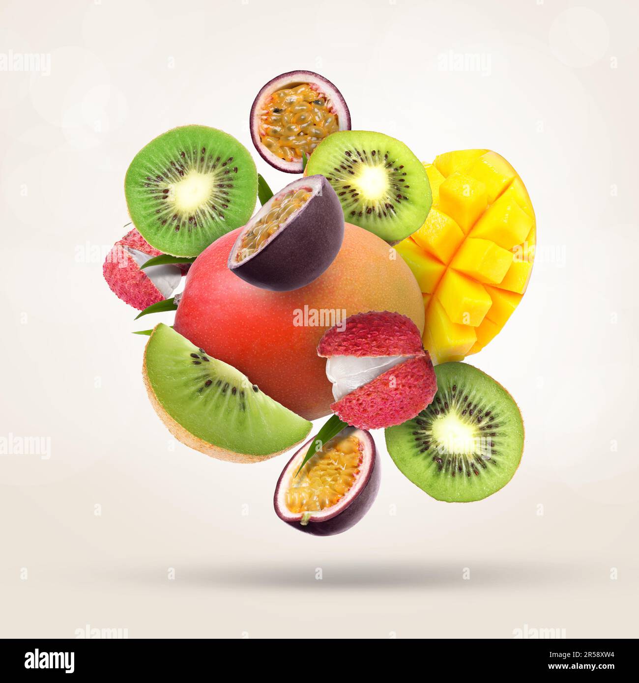 Exotic fruit mix falling hi-res stock photography and images - Alamy