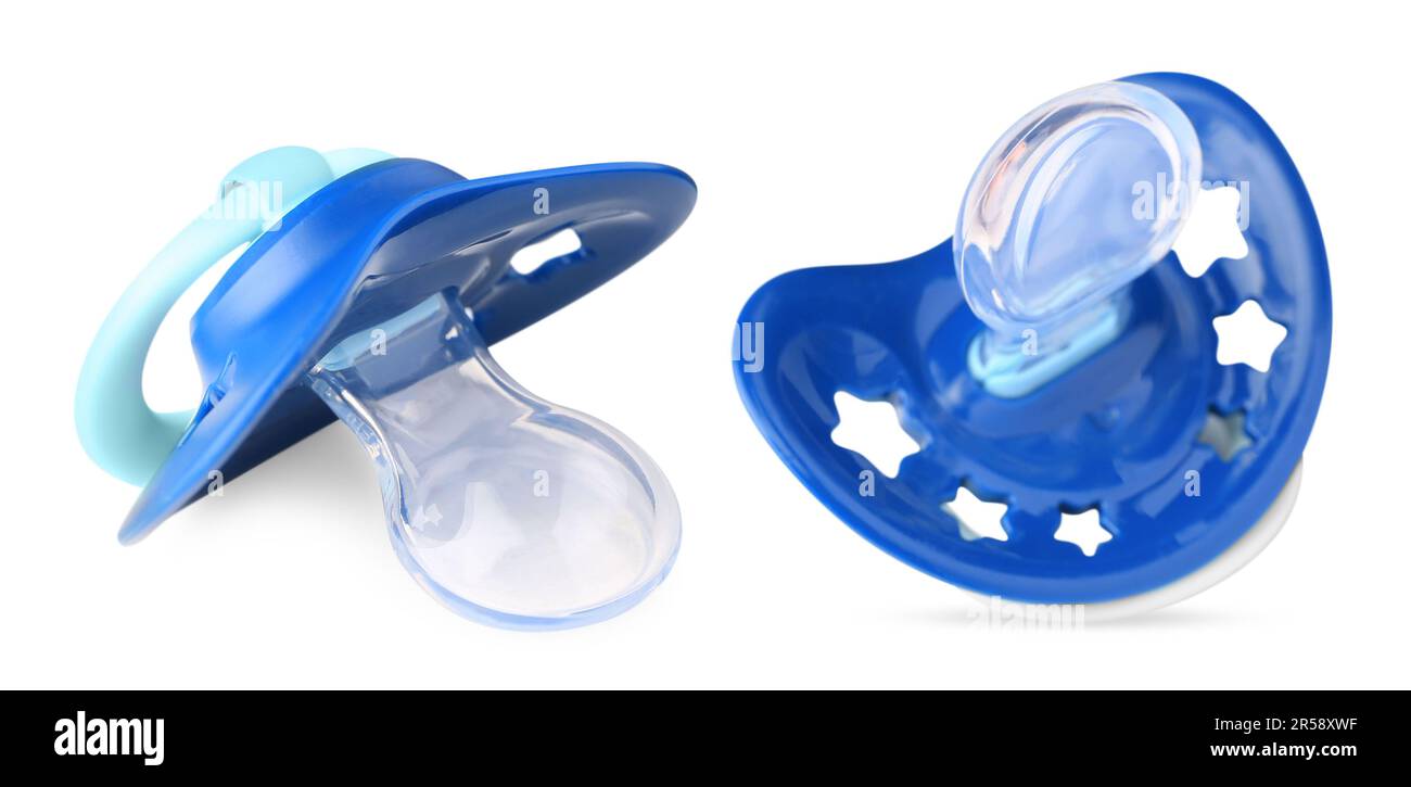 Baby pacifier on white background, views from different sides Stock ...