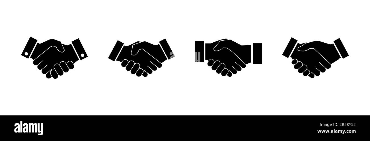 Handshake icon set. business handshake. contact agreement Stock Vector ...