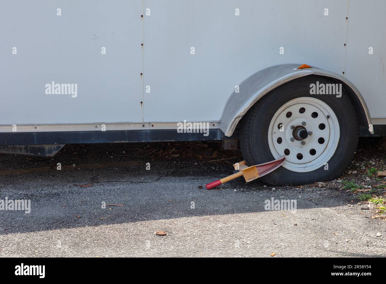 Photo of a wheel boothed in a parking lot in Florida Stock Photo - Alamy