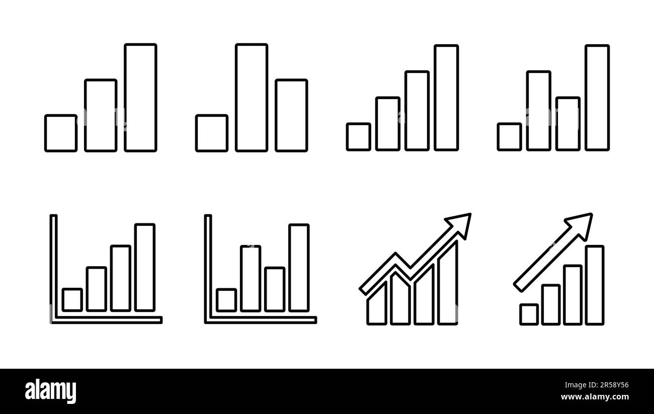 Growing graph Icon set. Chart icon. diagram icon Stock Vector Image ...